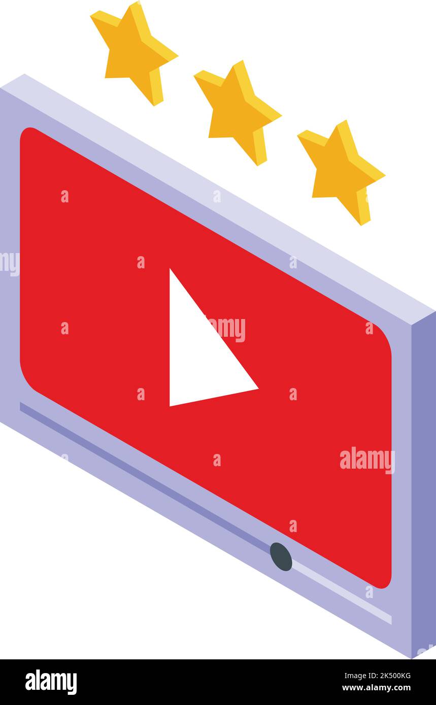 Vlogger video show icon isometric vector. Mic recording. Social media ...