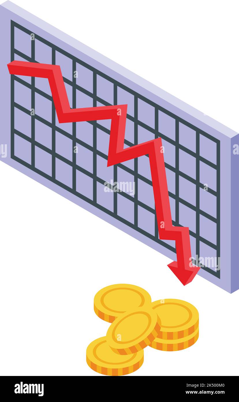 Panic money graph icon isometric vector. Sad anger. Fear disorder Stock ...