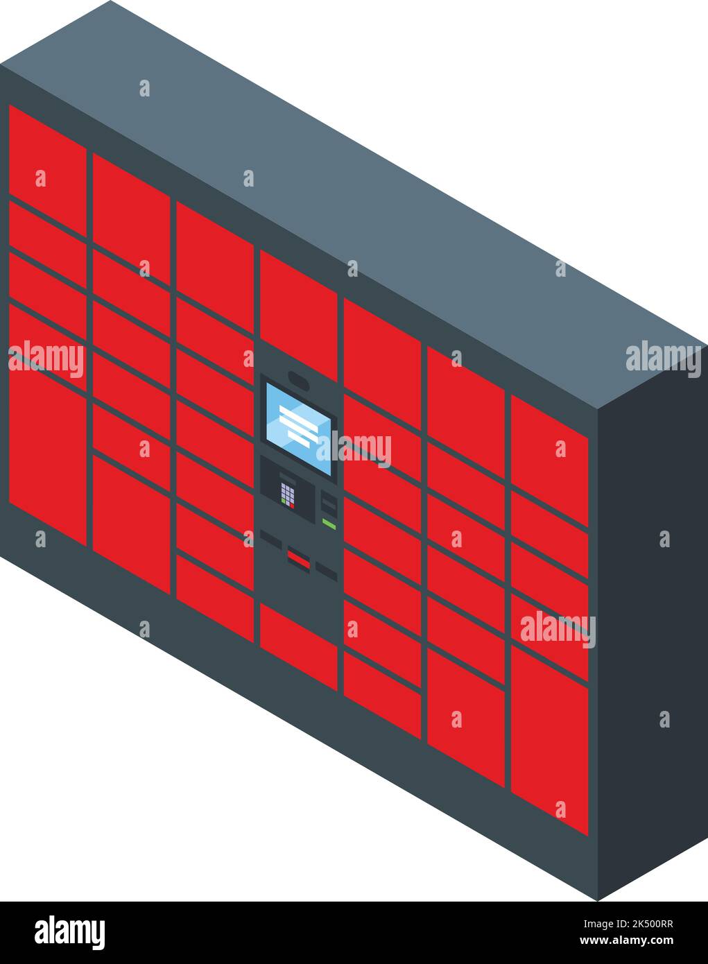 Street self-service parcel delivery locker icon isometric vector ...