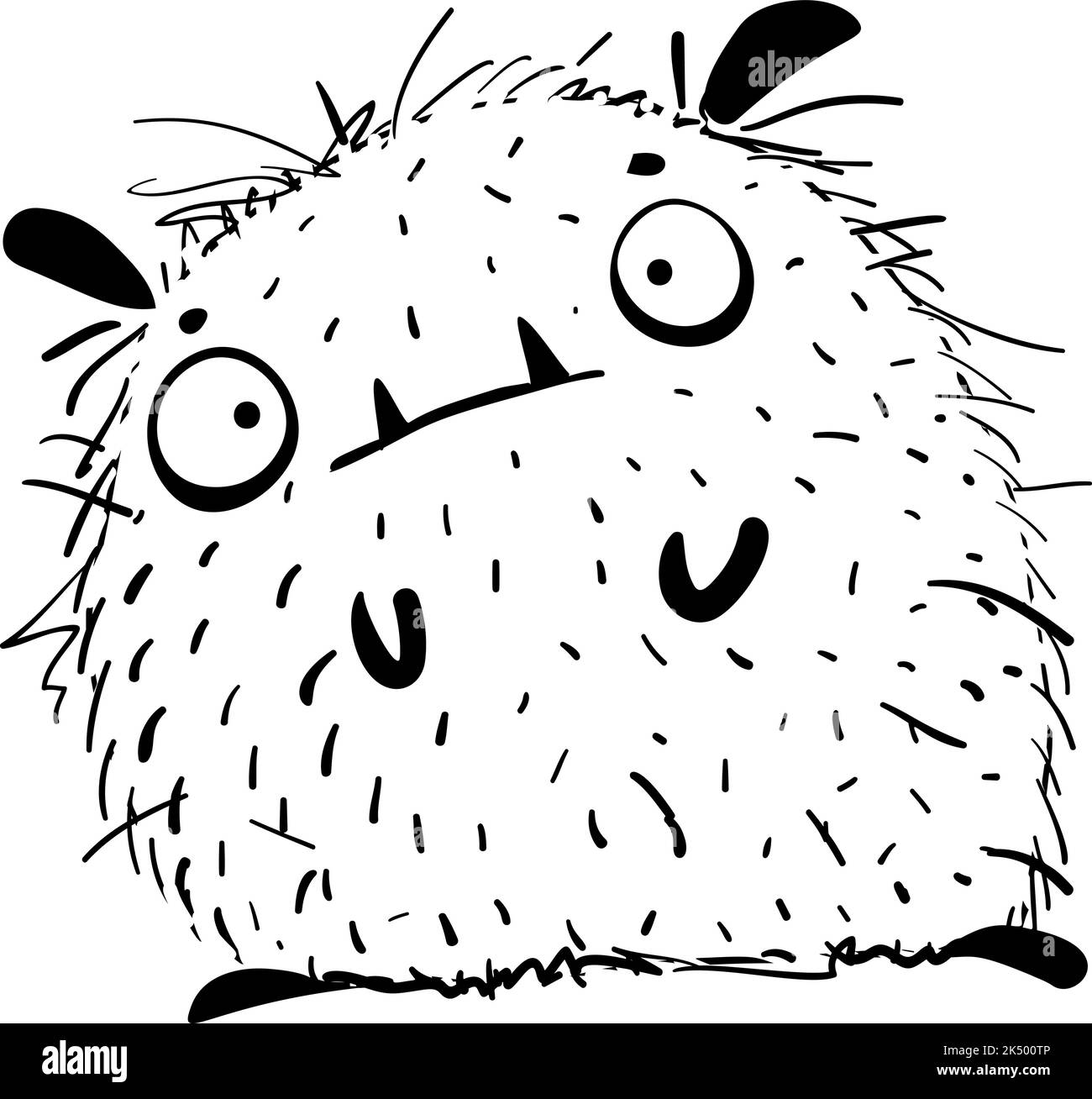 Cute Hairy Fluffy Monster for Kids Smiling Stock Vector Image & Art - Alamy
