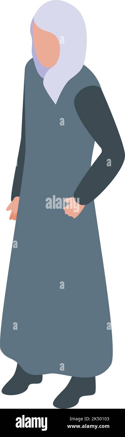 Arab class woman icon isometric vector. Muslim online. Arabic education ...