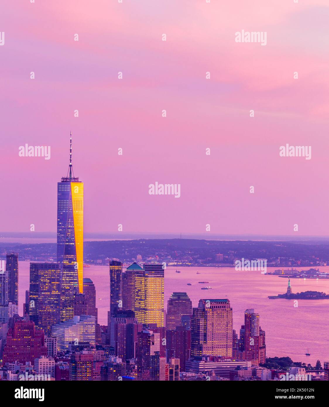 Lower Manhattan and the One World Trade Center seen from Midtown ...