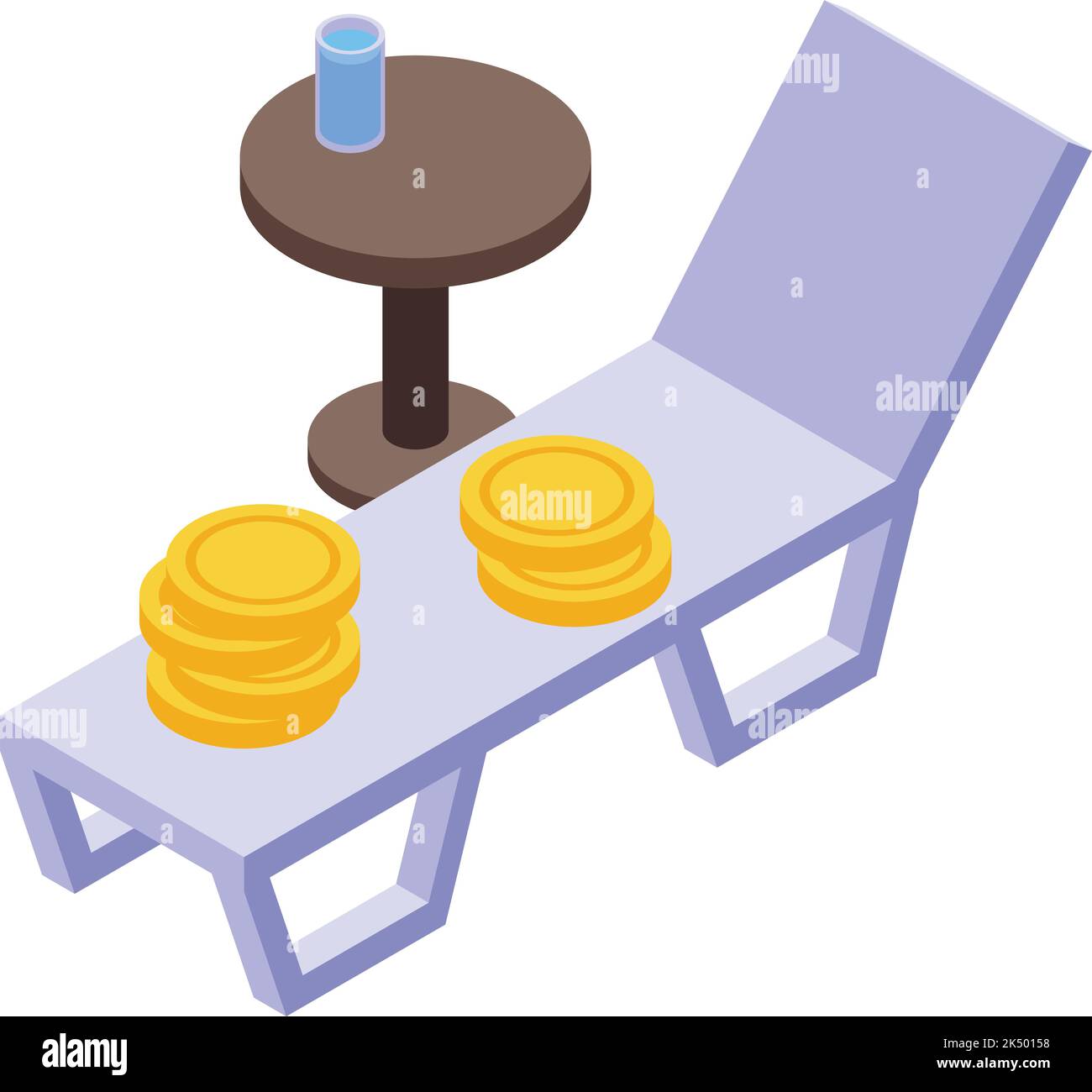 On beach passive income icon isometric vector. Cash money. Computer ...