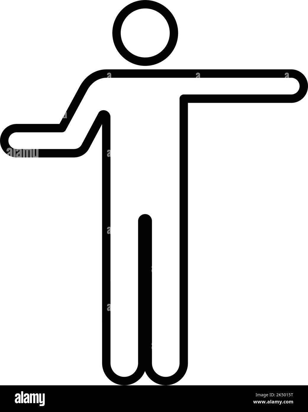 Man open arms icon vector male person with raised hands symbol in a ...