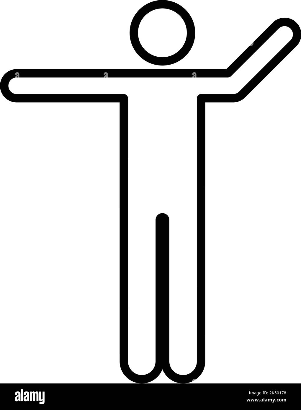 Man open arms icon vector male person with raised hands symbol in a ...