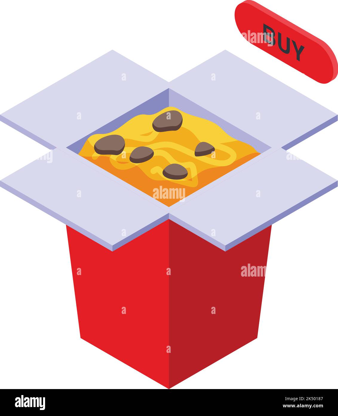 Meal box delivery icon isometric vector. Online app. Food fast deliver ...