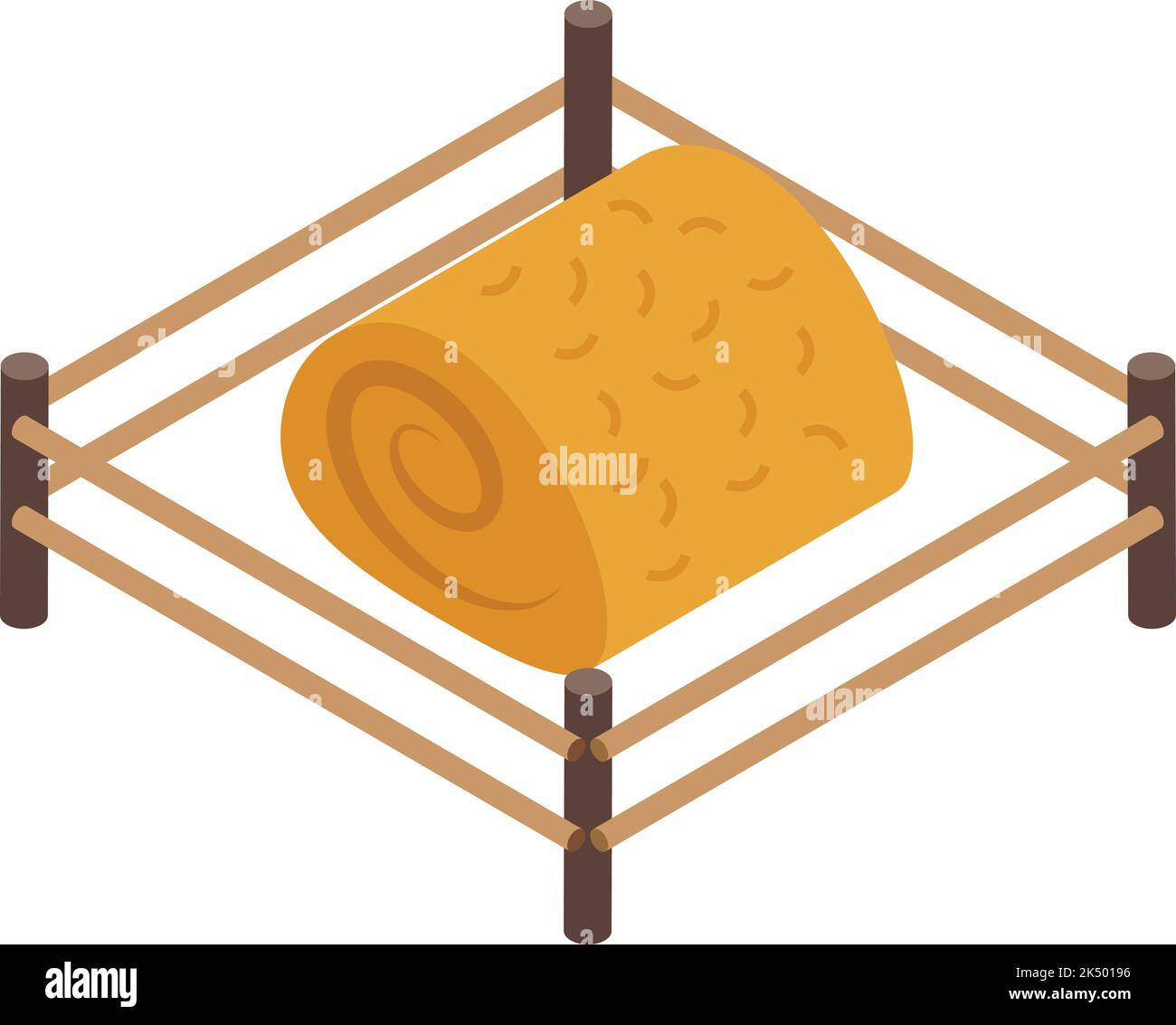 Farm hay bale icon isometric vector. Grass wheat. Pile stack Stock ...