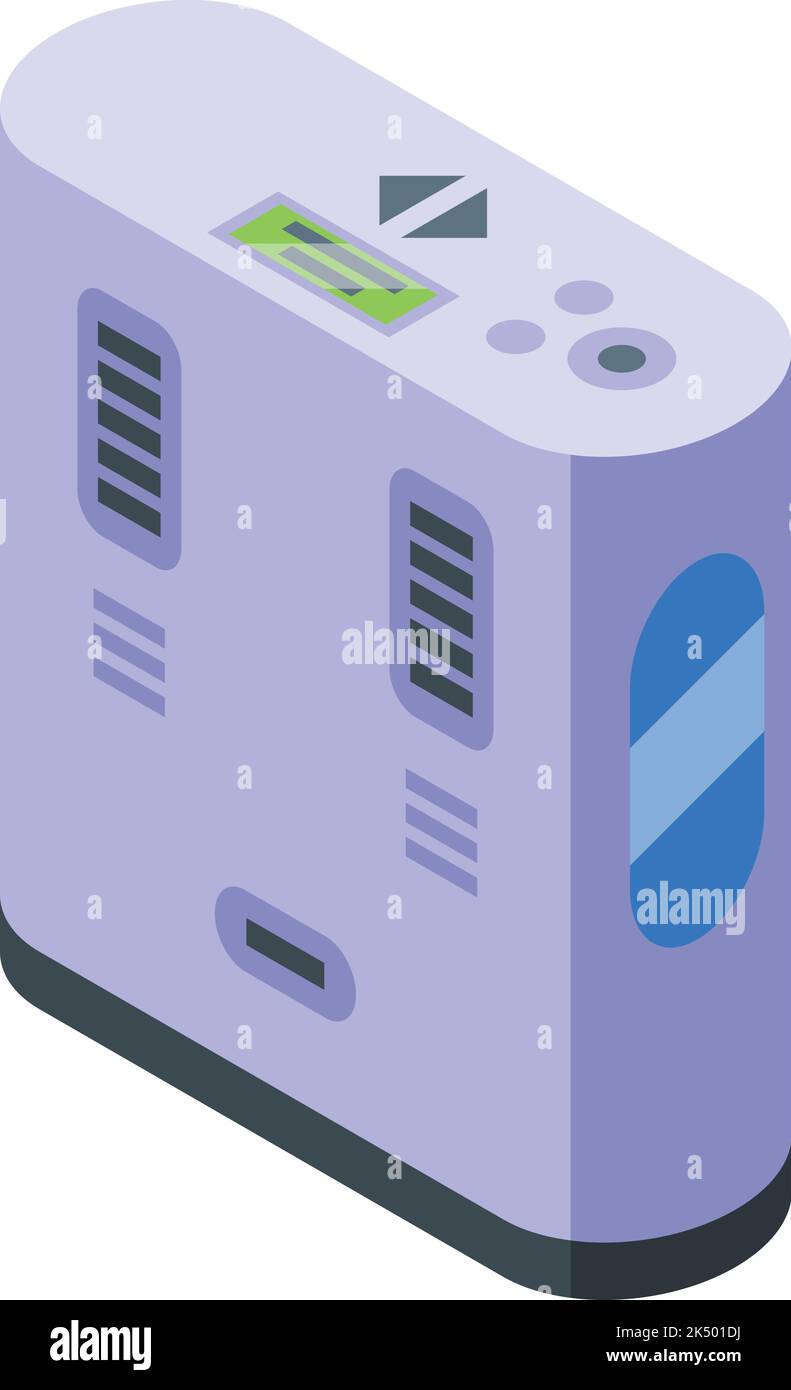 Oxygen concentrator equipment icon isometric vector. Home tank. Medical ...