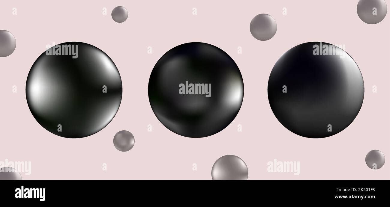 A set of circular gradients. Black pearls. Modern abstract background ...
