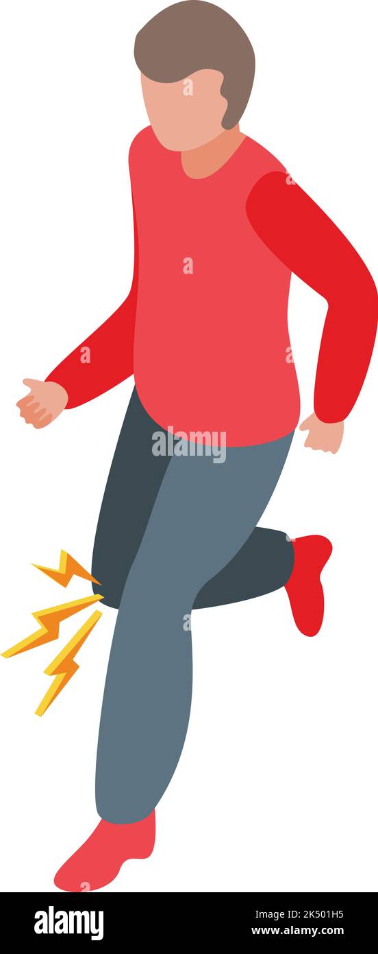 Sport knee injury icon isometric vector. Health patient. Medicine ...
