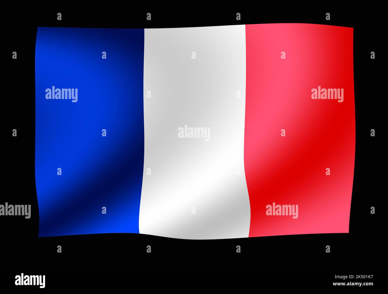 Waving national flag illustration | France Stock Photo - Alamy