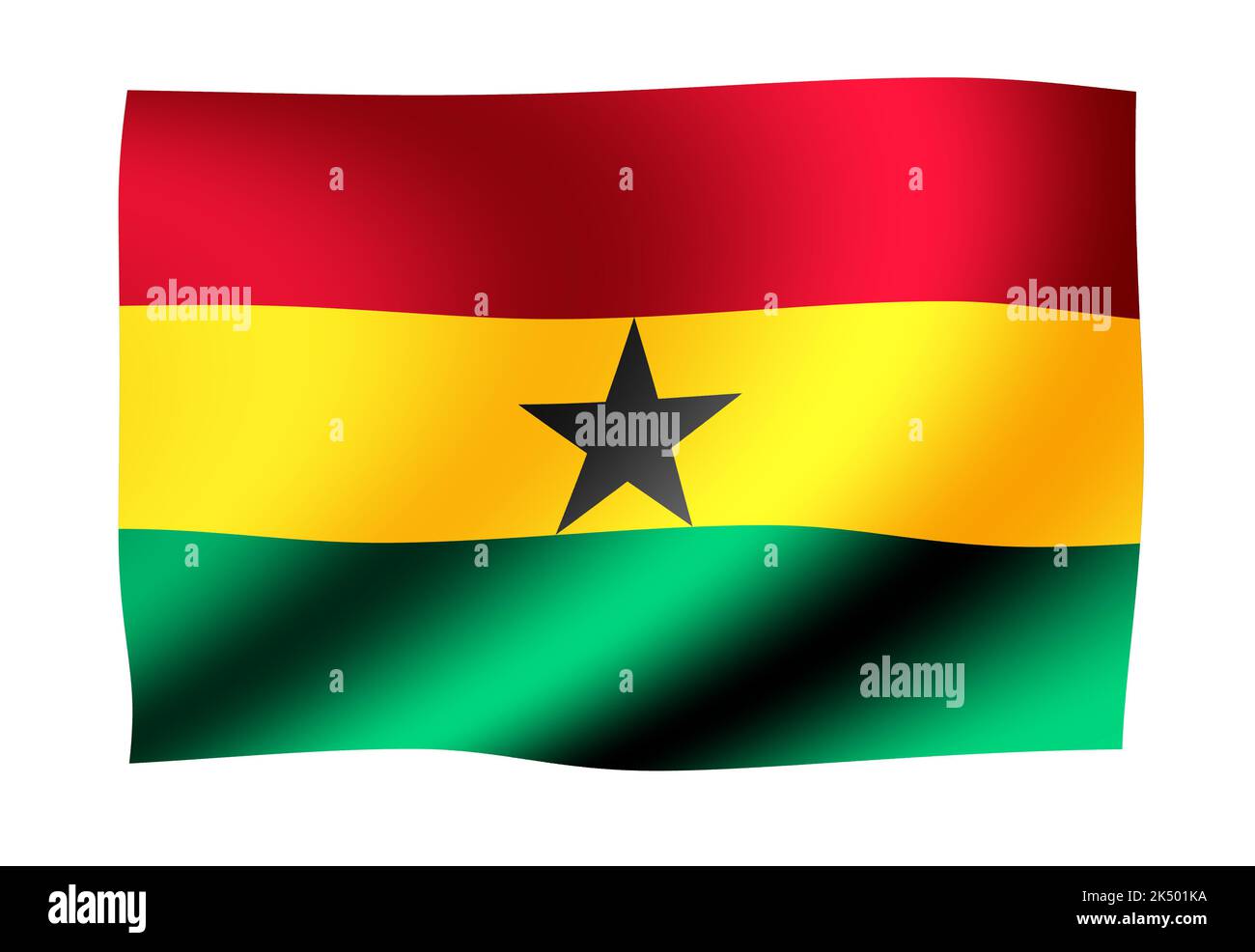 Ghana flag waving vector Cut Out Stock Images & Pictures - Alamy