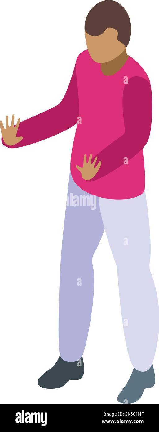 Stop fear icon isometric vector. Panic attack. Anger sad Stock Vector ...