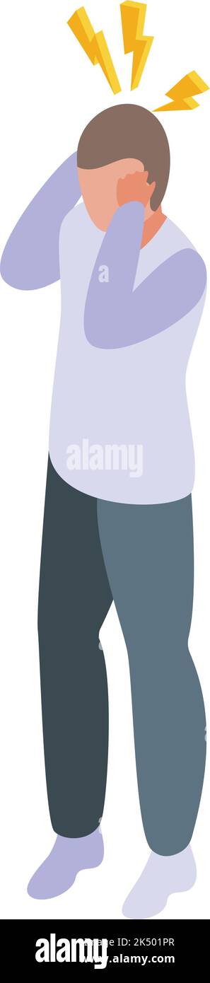 Pain fear icon isometric vector. Panic attack. Stress sad Stock Vector ...