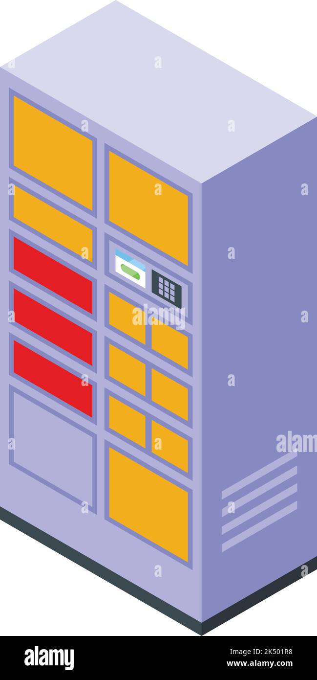 Self-service parcel delivery icon isometric vector. Package service ...