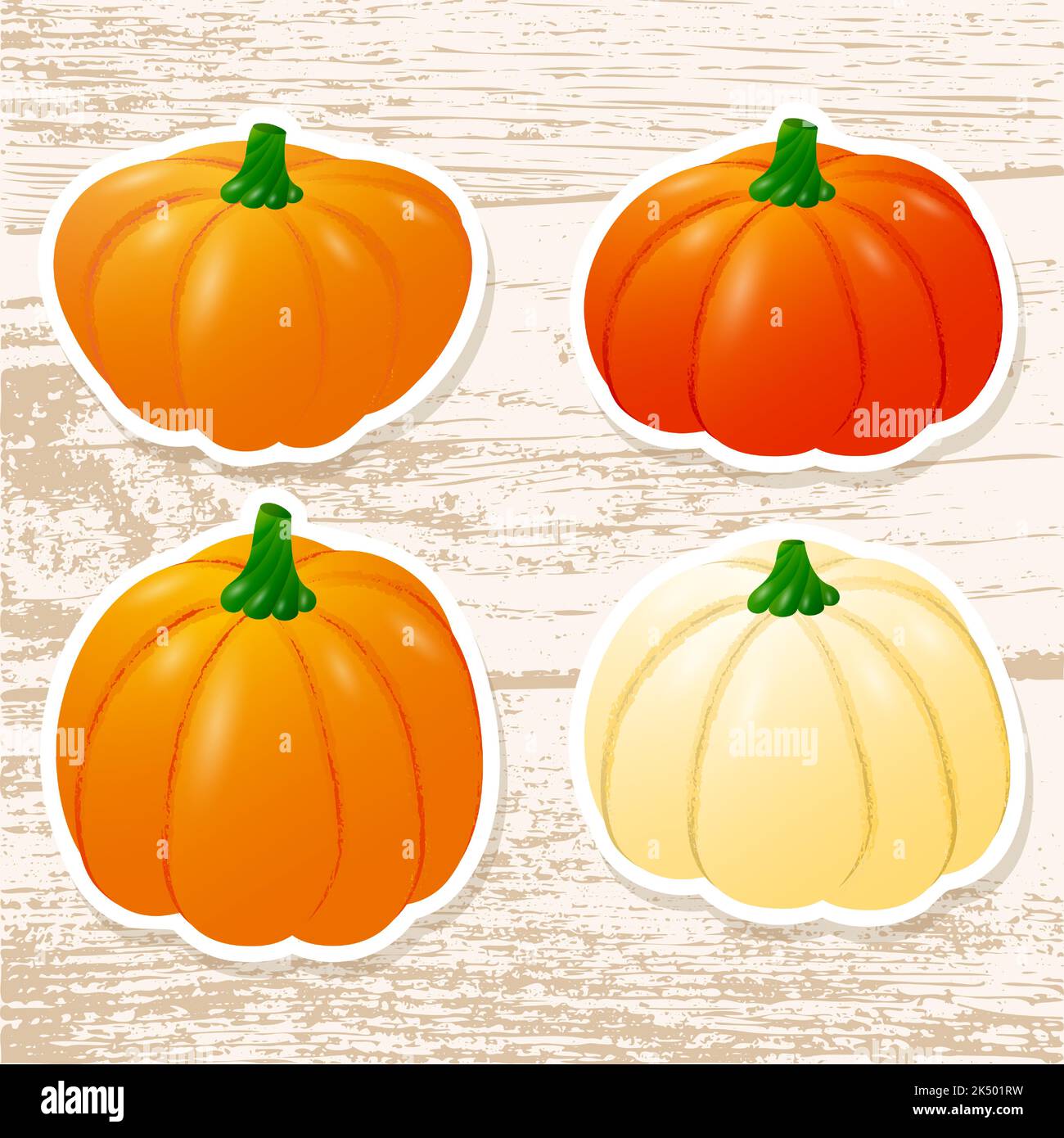 Pumpkin sticker set for Halloween or Thanksgiving. Cute stickers with ...
