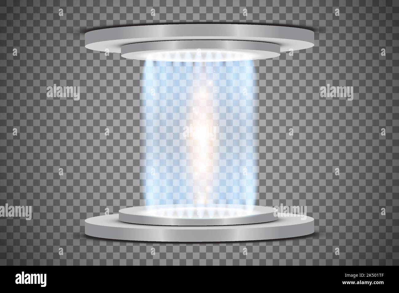 Magic fantasy portal. Futuristic teleport. Light effect. Blue candles ...