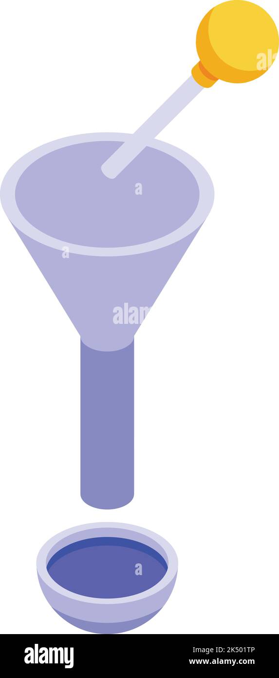 Lab research funnel icon isometric vector. Laboratory science. Chemical ...