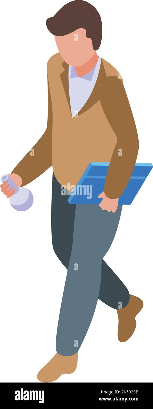 Research person icon isometric vector. Test experiment. Scientific ...