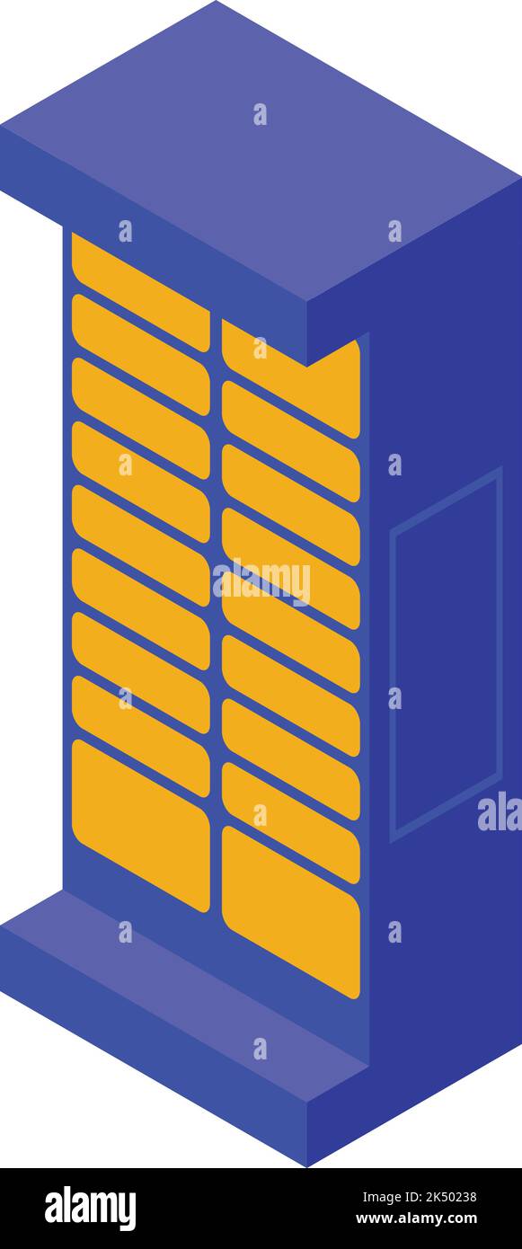 Self-service parcel delivery locker icon isometric vector. Package ...