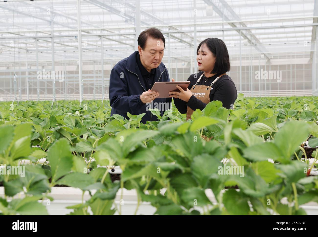 05th Oct, 2022. Yoon visits smart farming site President Yoon Suk-yeol ...