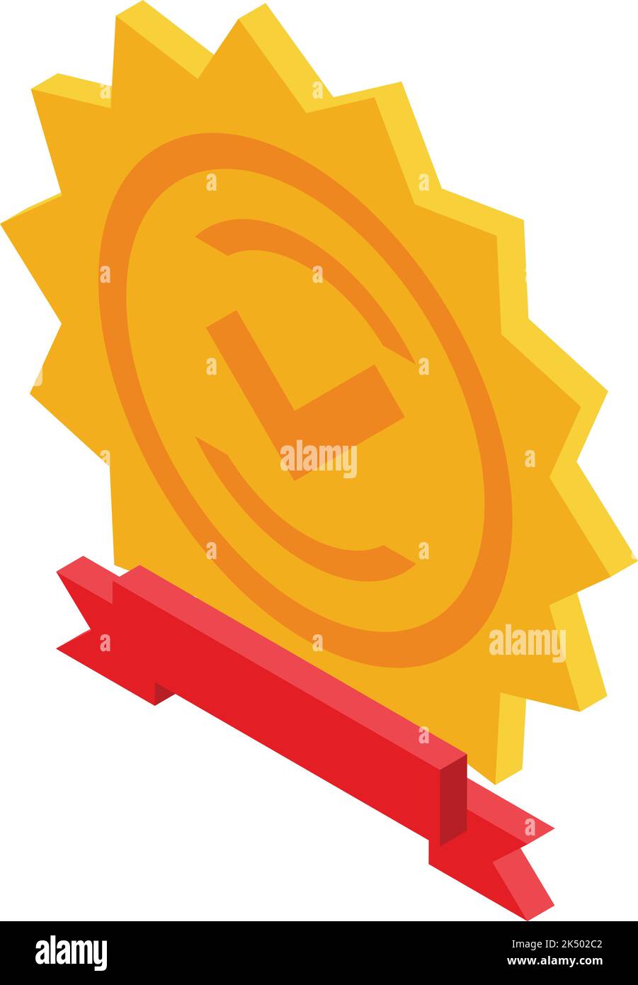 Gold emblem satisfaction level icon isometric vector. Customer feedback ...