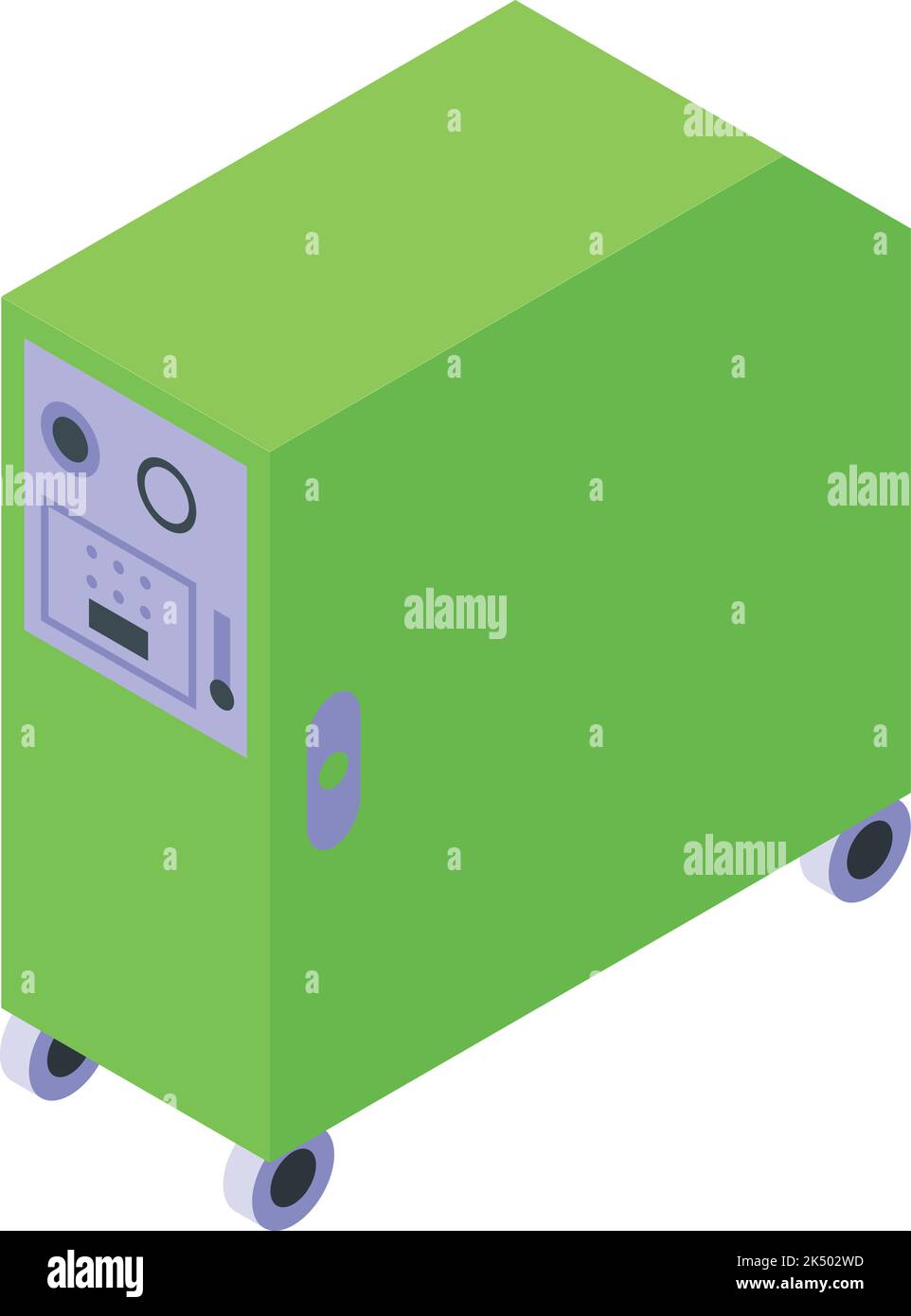 Green oxygen concentrator icon isometric vector. Home equipment ...