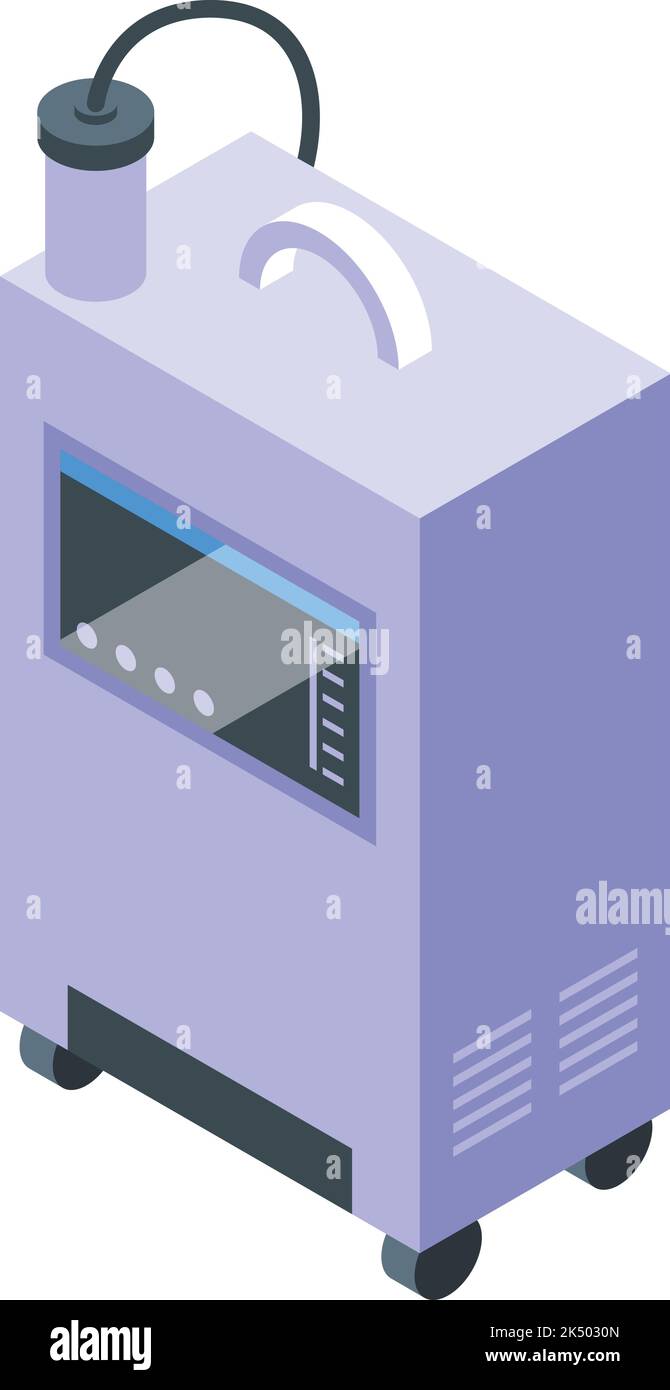 Oxygen concentrator pipe icon isometric vector. Home tank. Health ...