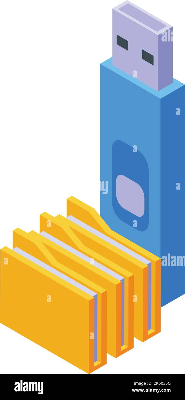 Usb data learning icon isometric vector. System training. Online ...