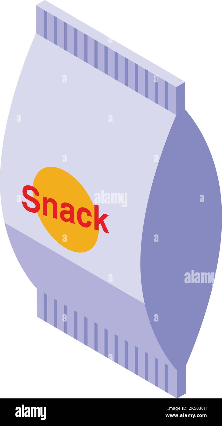 Snack package icon isometric vector. Pack chip. Packet food Stock ...