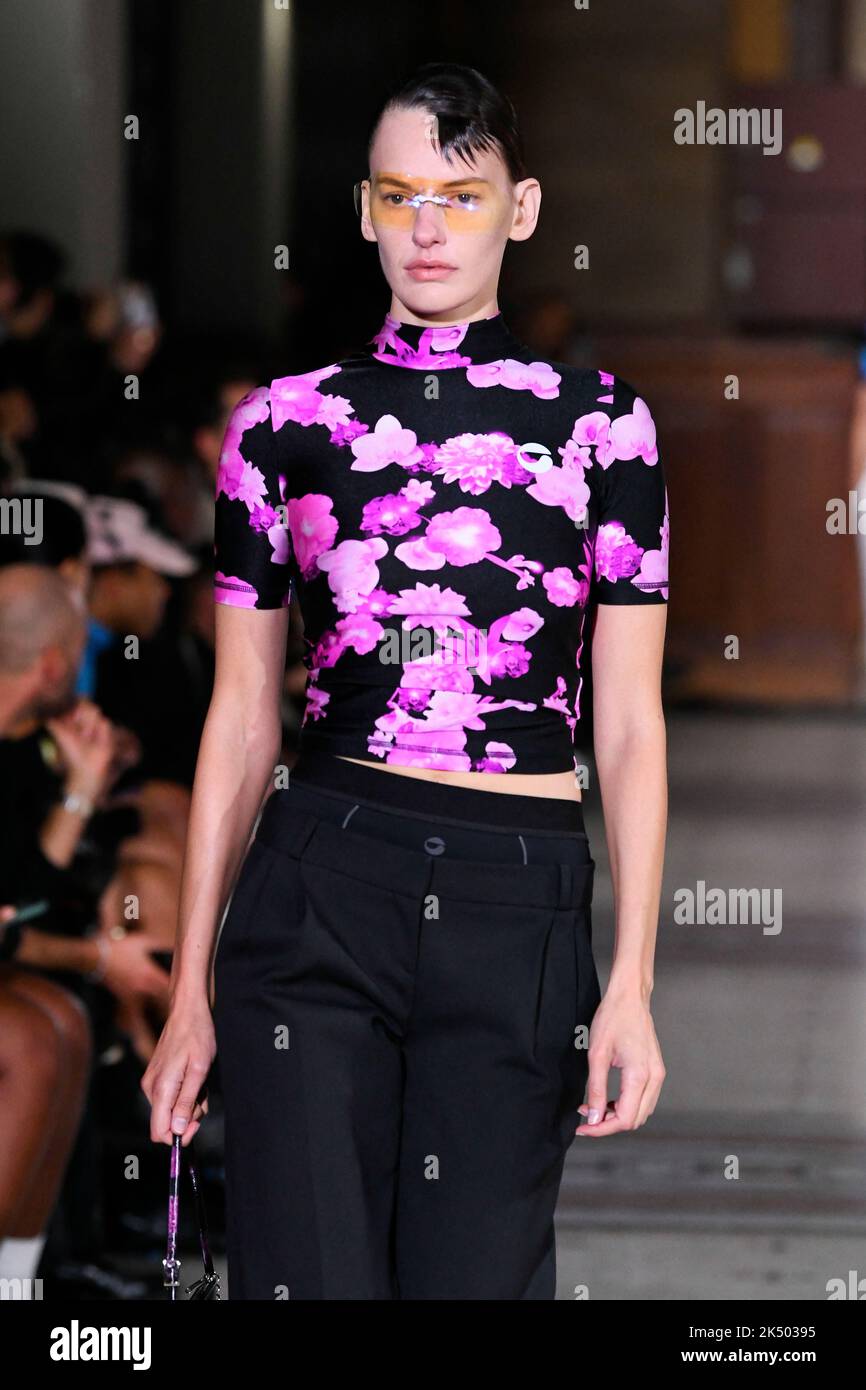 A model walks the runway for Coperni Spring-Summer 2023 collection ...