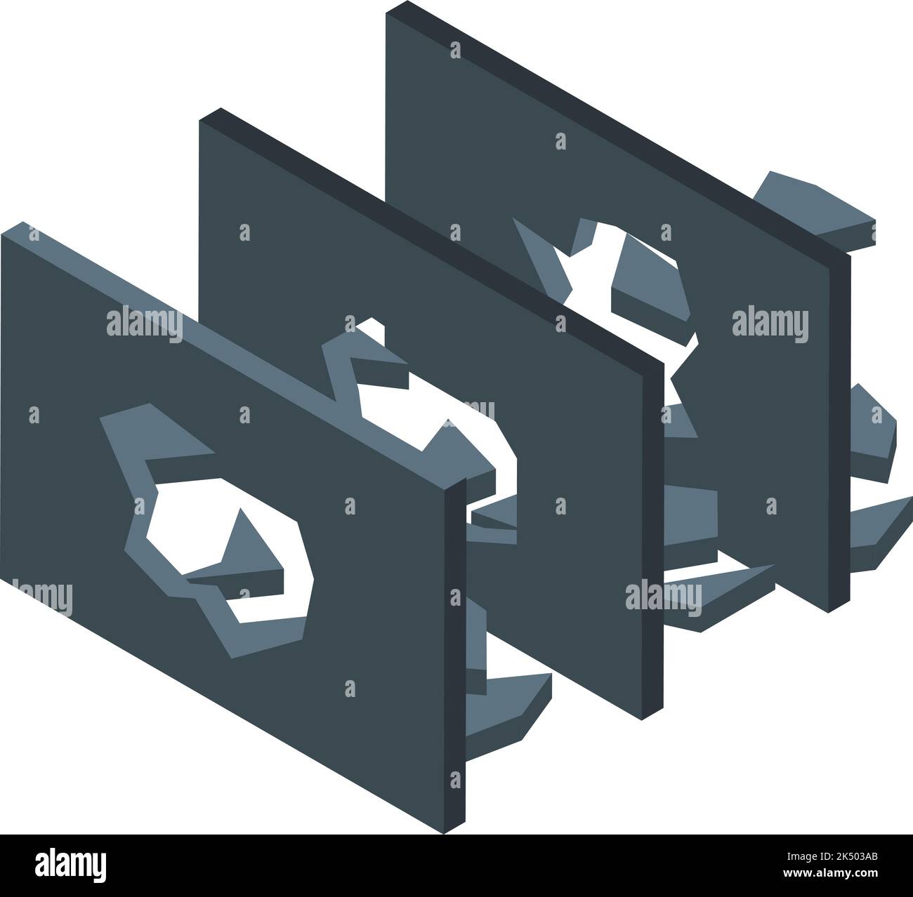 Broken stress walls icon isometric vector. Multi effort. Reduce skills ...