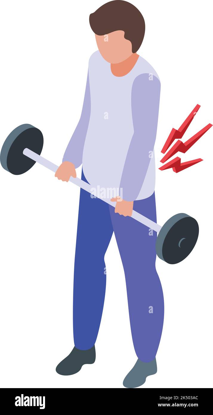 Sport back injury icon isometric vector. Patient health. Medicine care ...