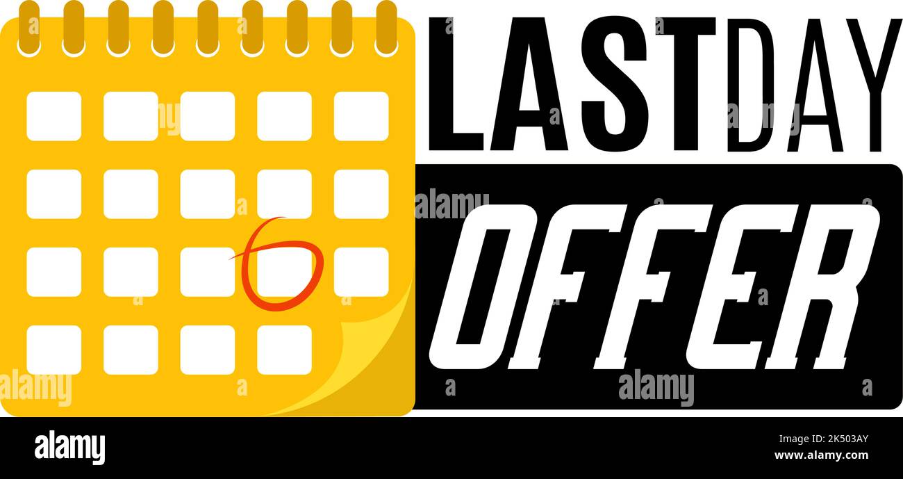 Last day offer calendar Cut Out Stock Images & Pictures - Alamy