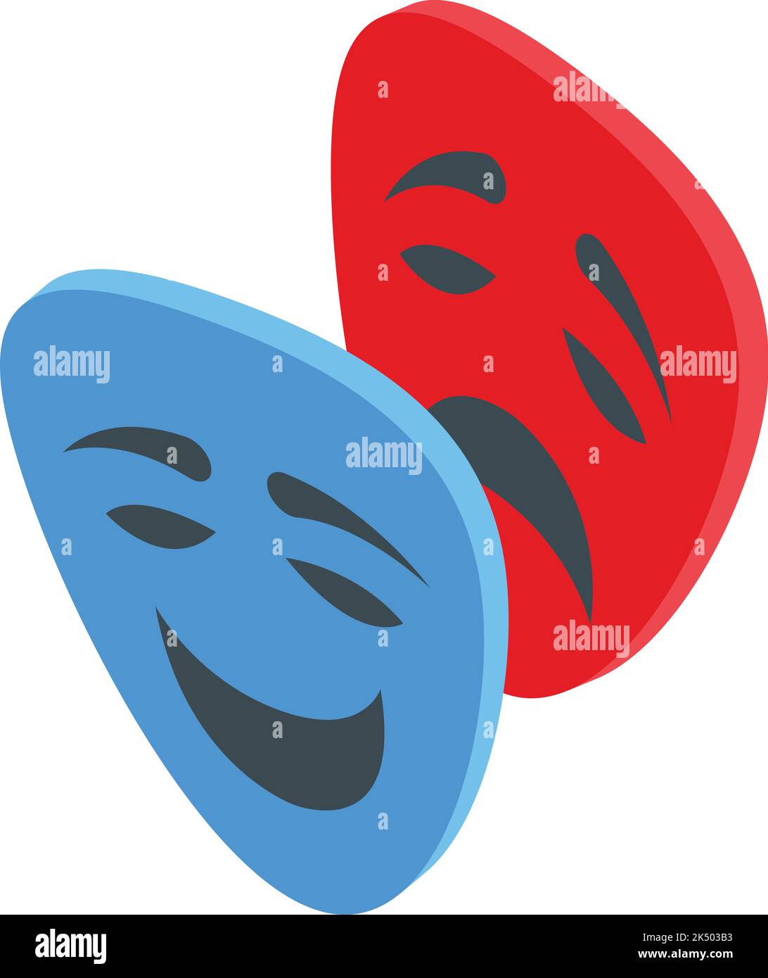 Emotional mask icon isometric vector. Family coping. Support family ...