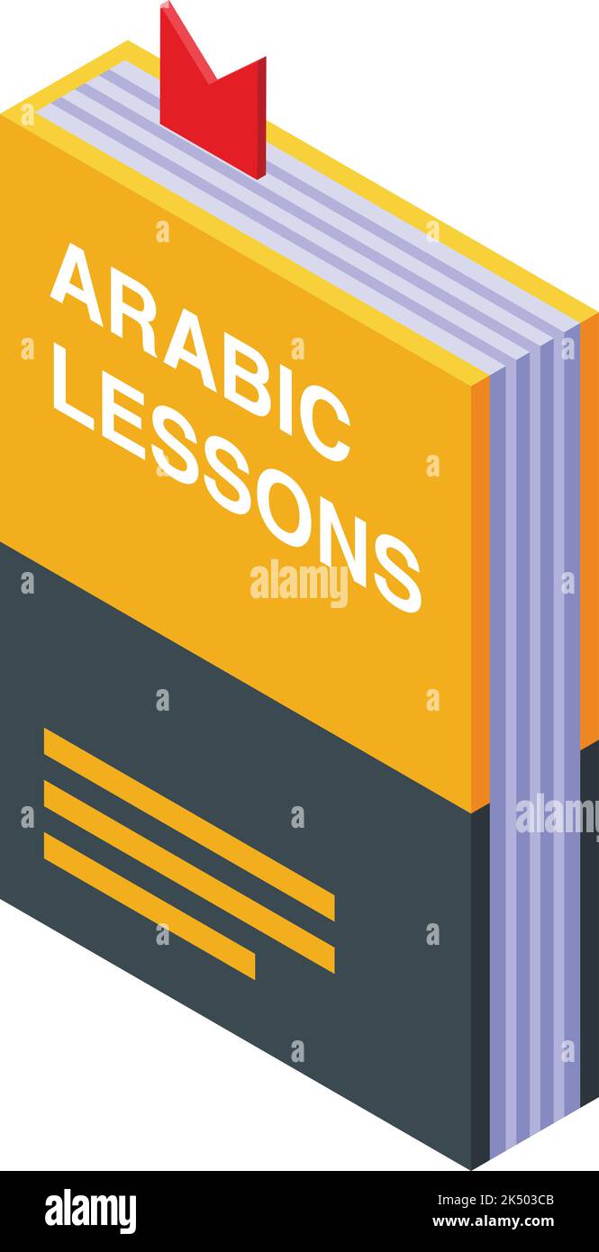 Arabic lesson book icon isometric vector. Arab student. Online class ...