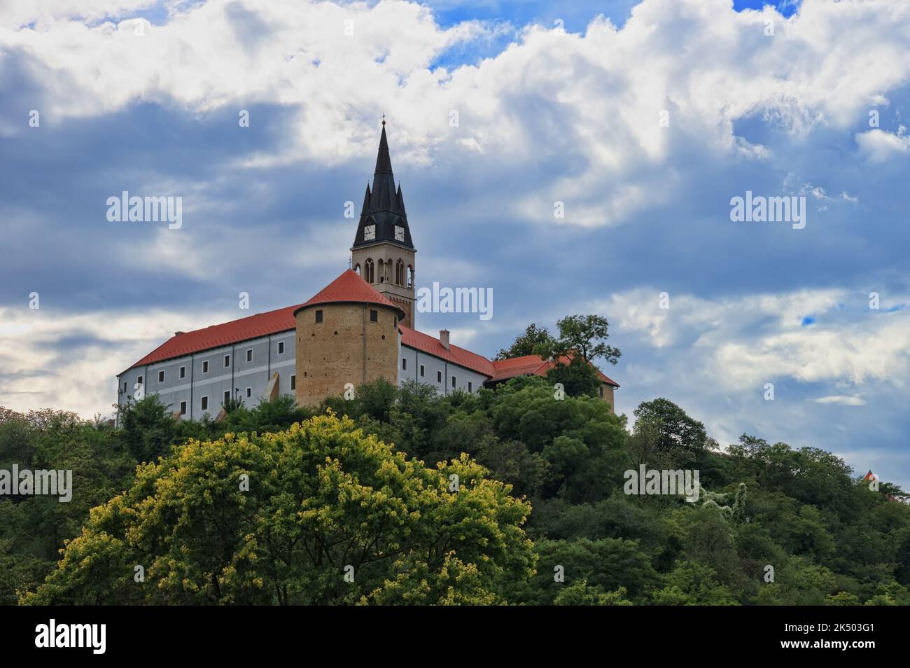 Old catholic church on the top of a hill Stock Photo - Alamy