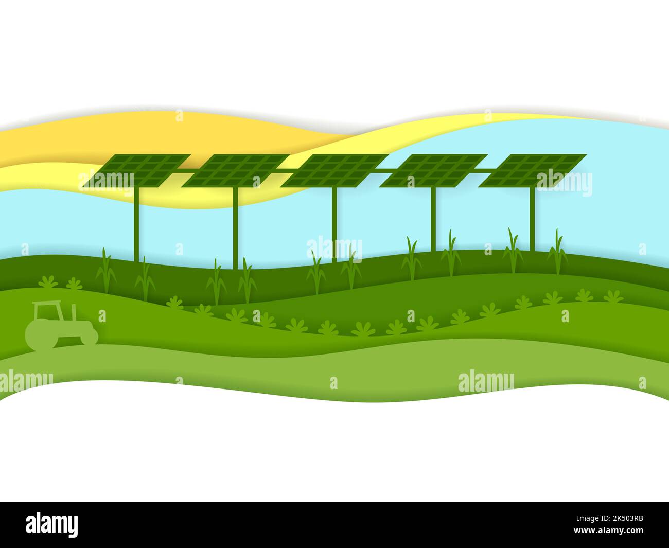Solar panels over an agriculture field representing agrivoltaics. Paper ...