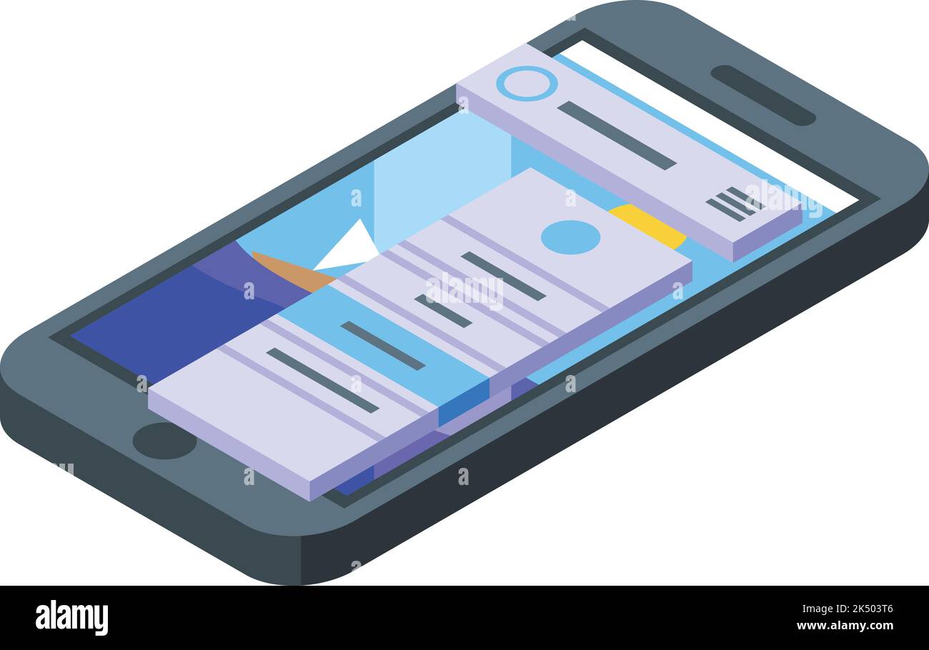 Data app icon isometric vector. App template. Internet web Stock Vector ...