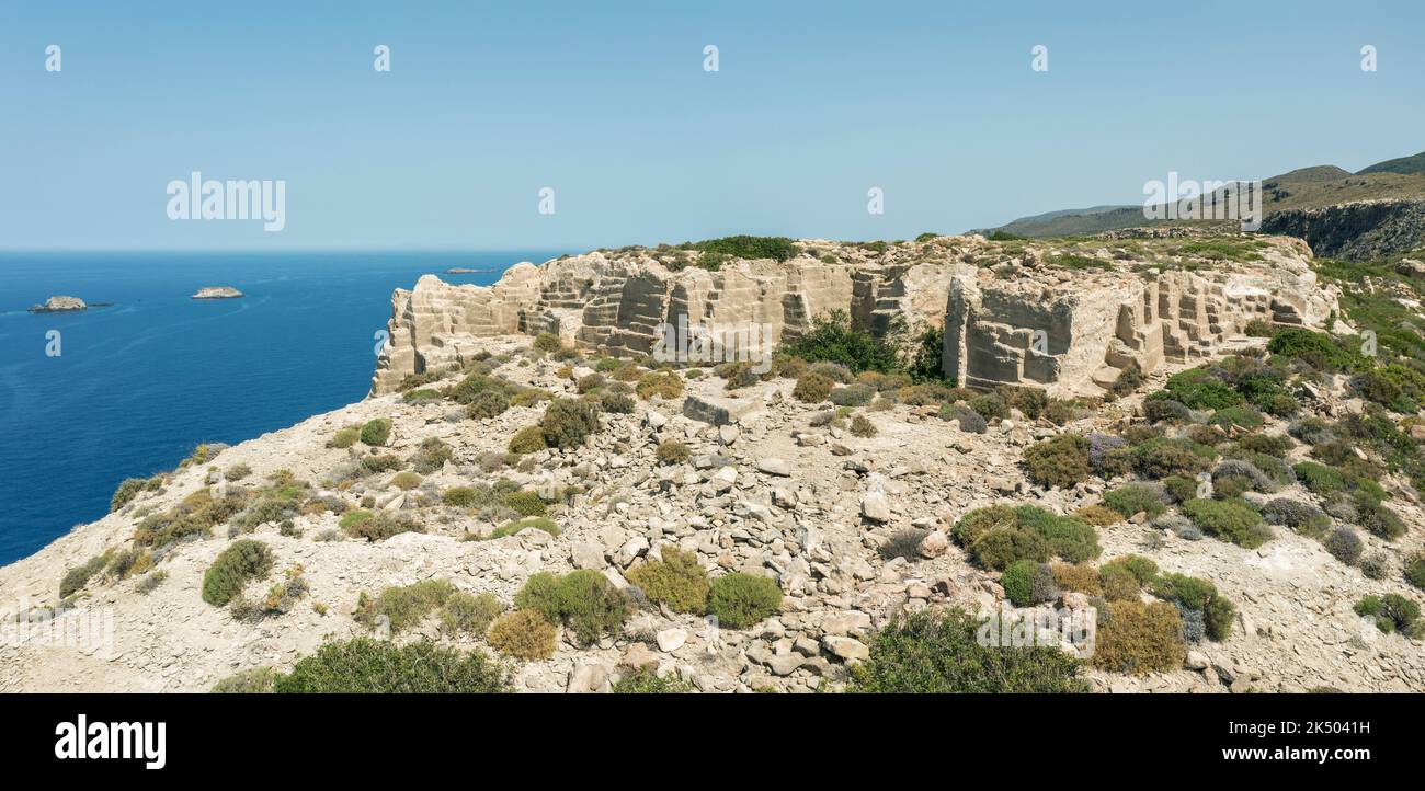 Ancient limestone quarry, Kythira Stock Photo - Alamy