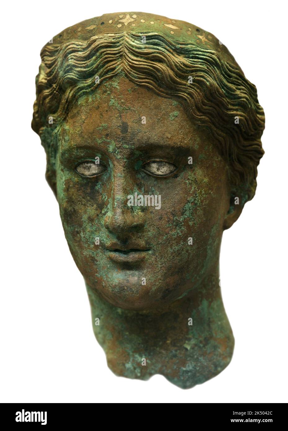 Bronze head of Greek woman or goddess Stock Photo - Alamy