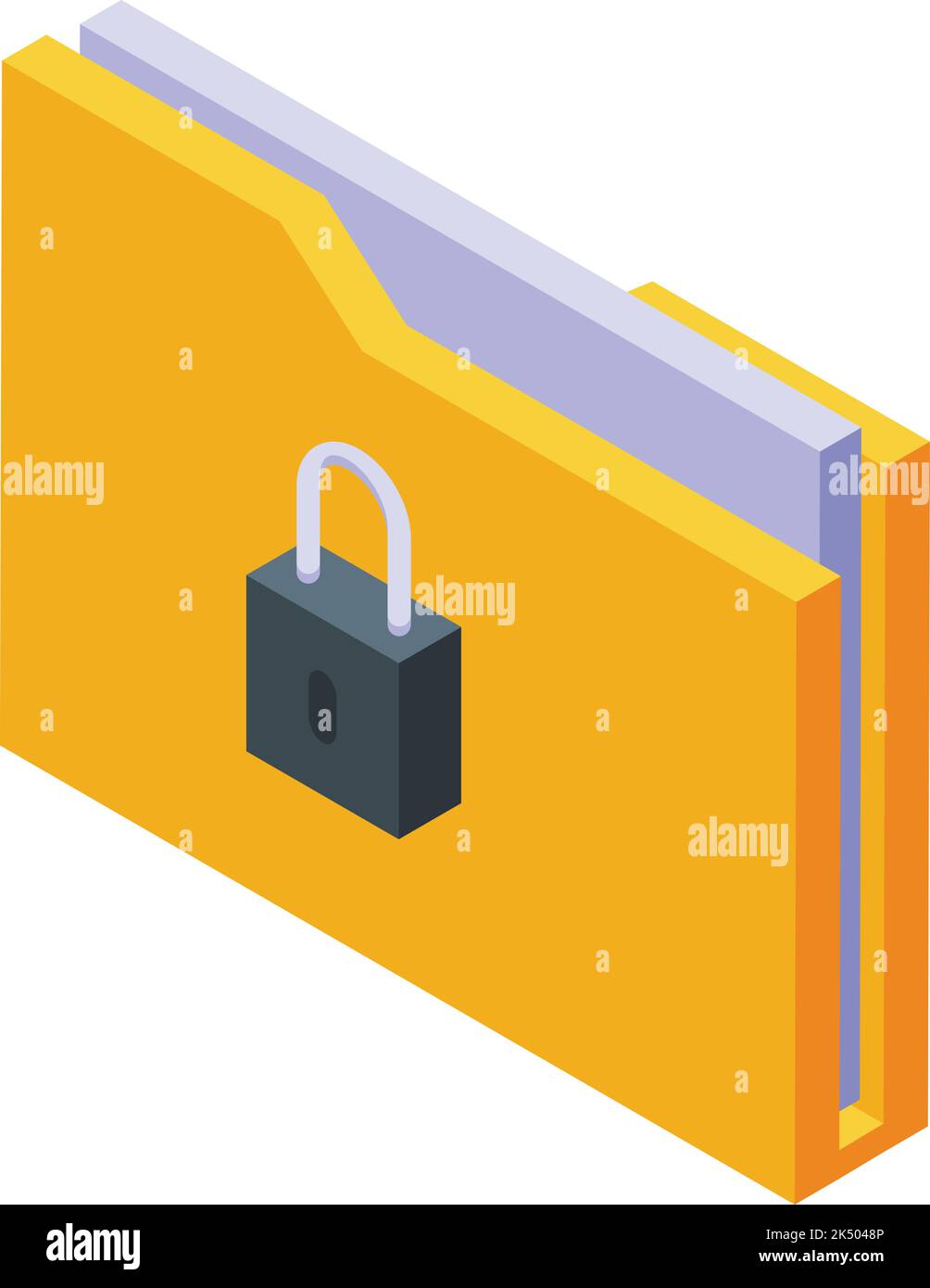 Lock copyright folder icon isometric vector. Law protection. Right ...