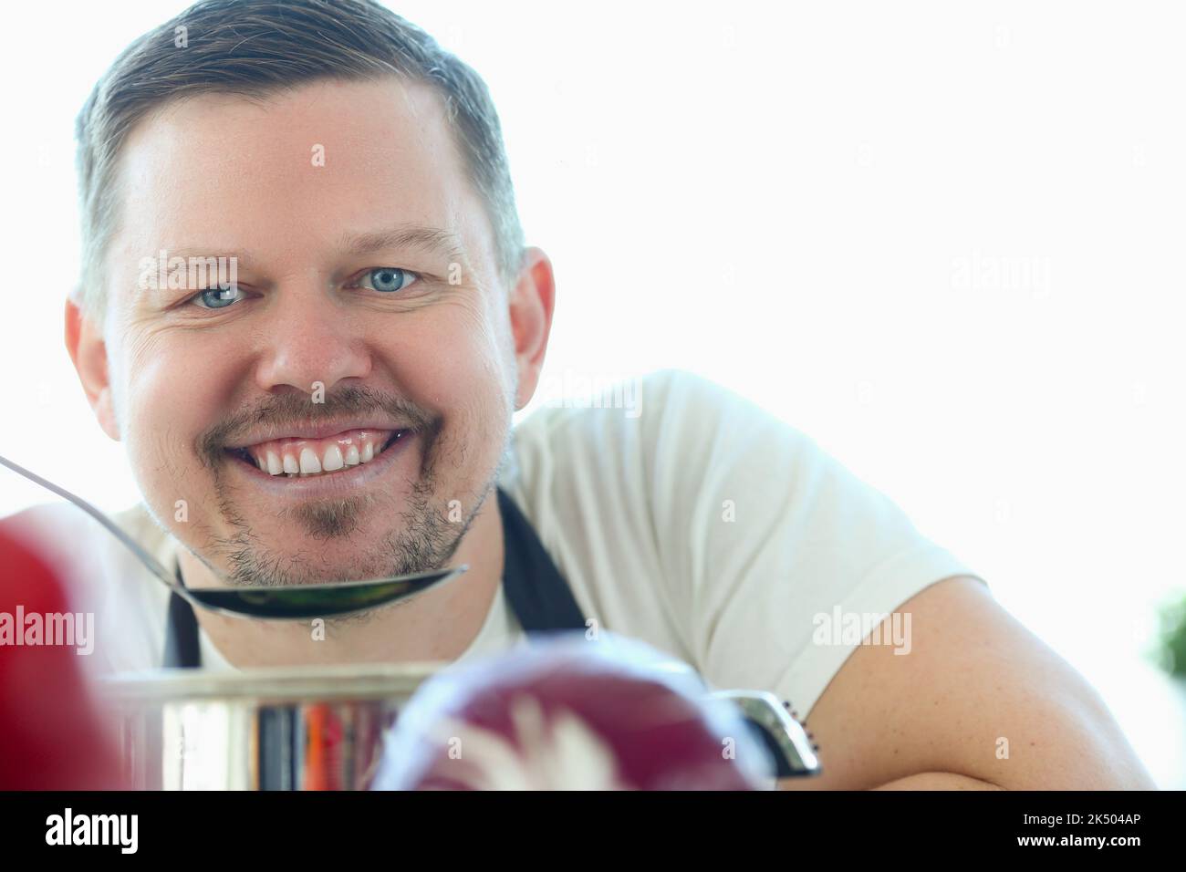 Man chef food blogger in hi-res stock photography and images - Alamy
