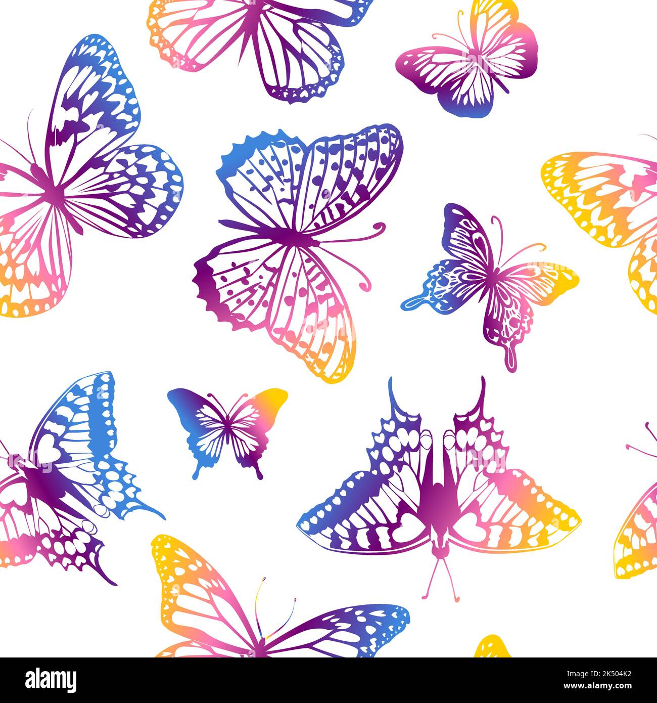 colored butterflies seamless pattern. Vector illustration Stock Vector ...