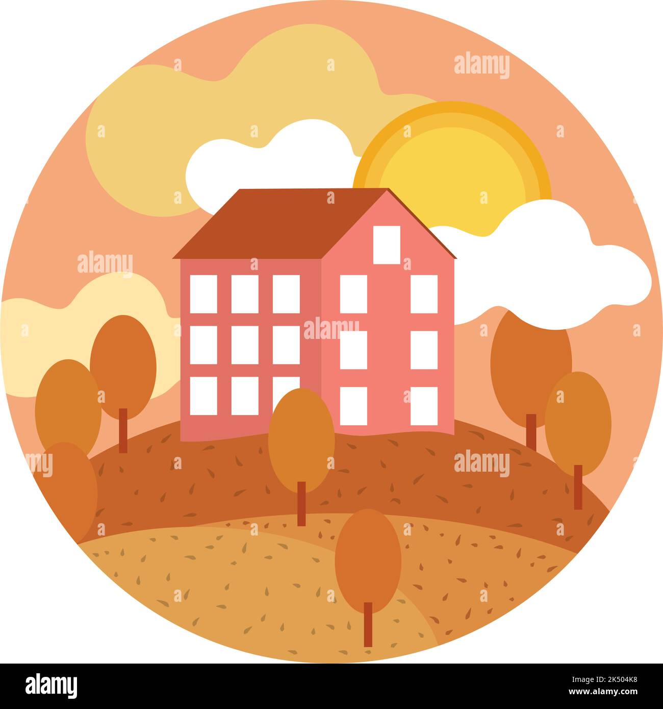 sunset building scene Stock Vector Image & Art - Alamy