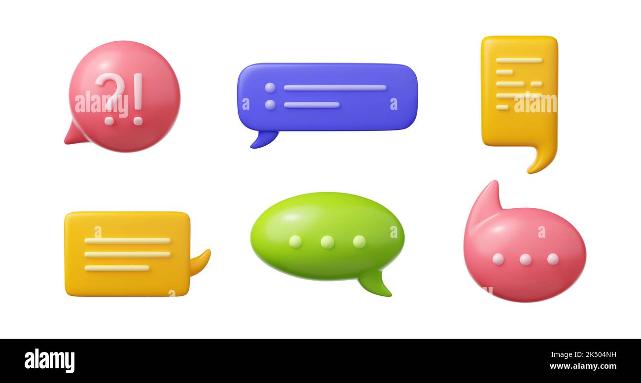3d render speech bubbles, isolated communication, chat and question ... 3d render speech bubbles, isolated communication, chat and question ...