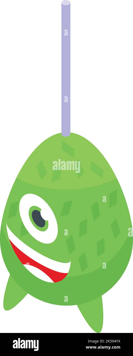 Mexican pinata green toy icon isometric vector. Mexico party. Candy ...