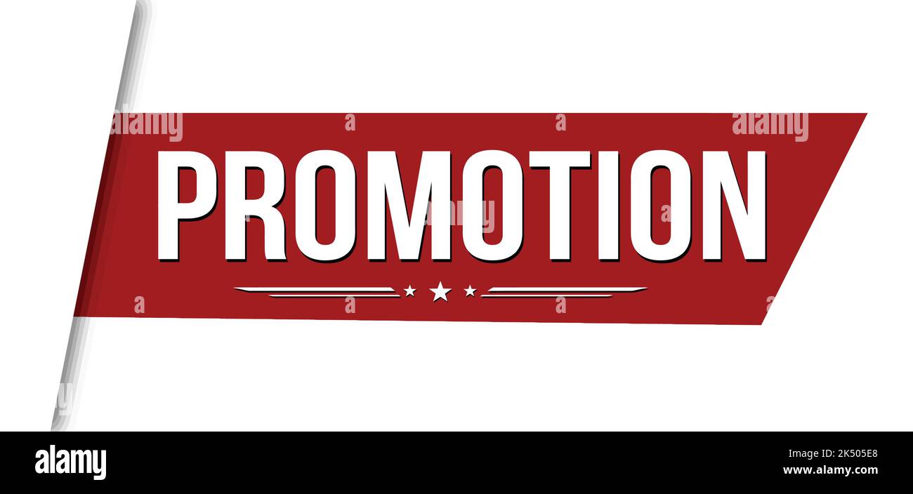 Promotion red ribbon or banner design on white background, vector ...