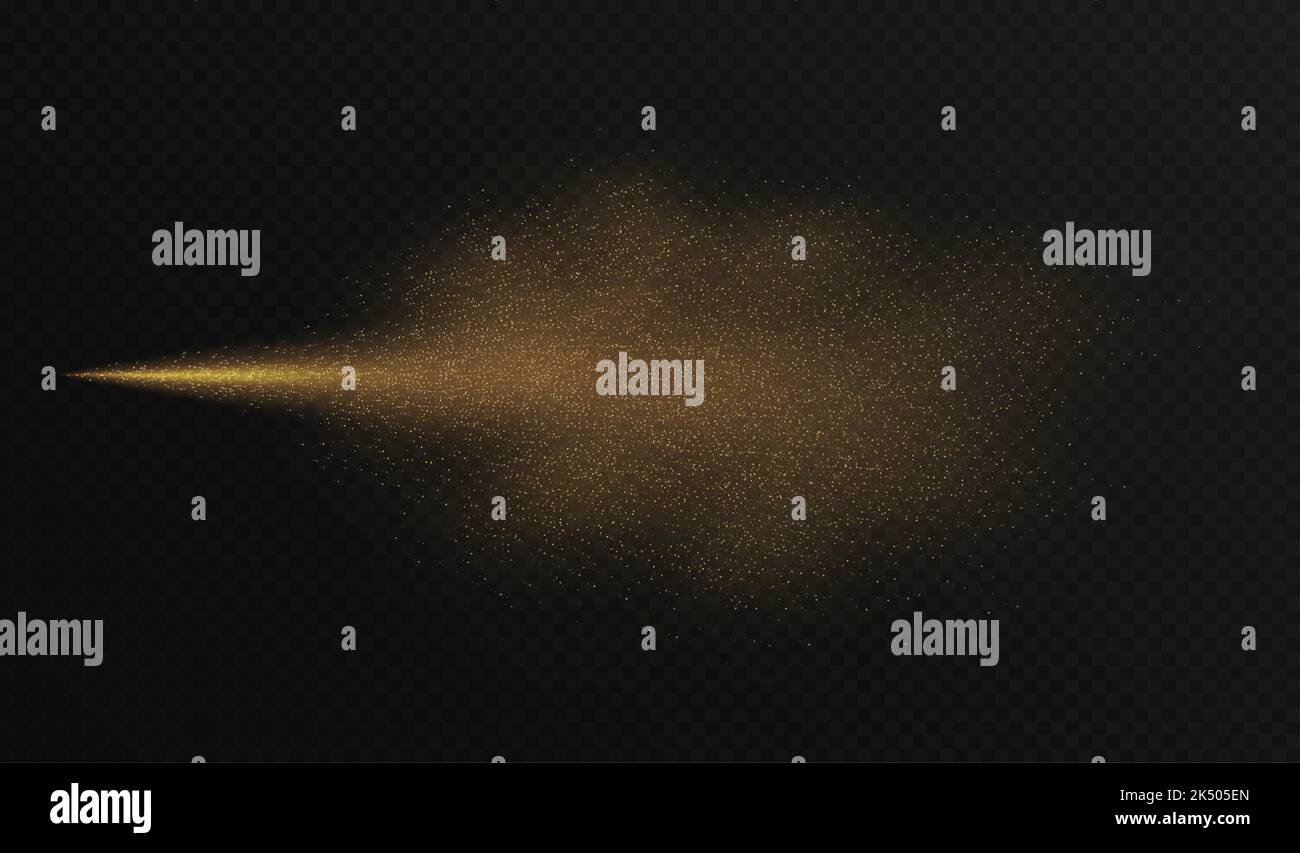 Golden spray mist with glitter particles, fashion shimmer freshener ...