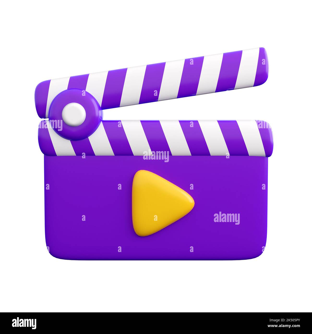 3d movie clapper board. Social media network and film making concept ...